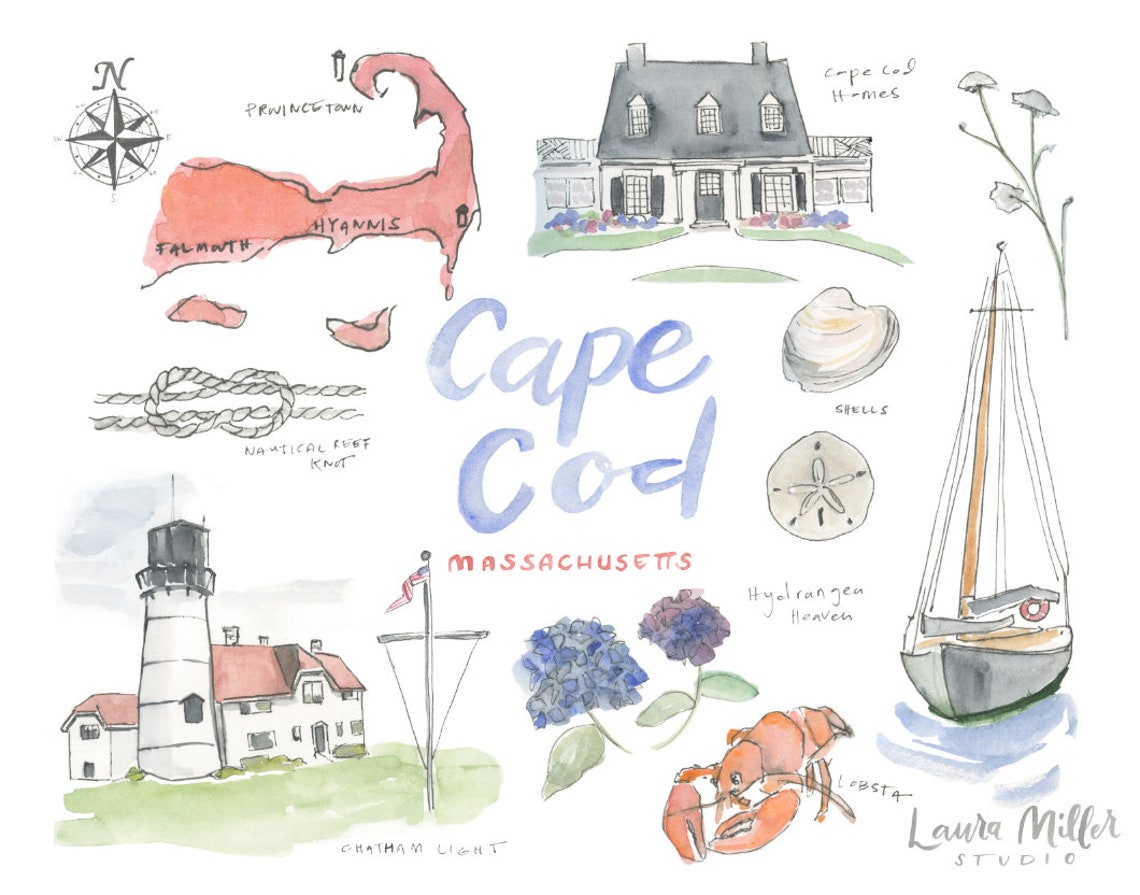Cape Cod Illustration - Etsy