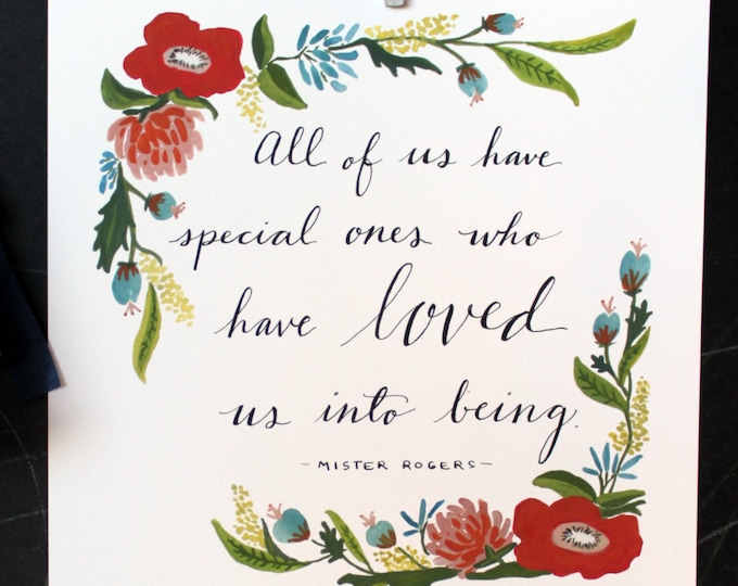 Mr. Rogers Quote With Floral Detail Print - Etsy