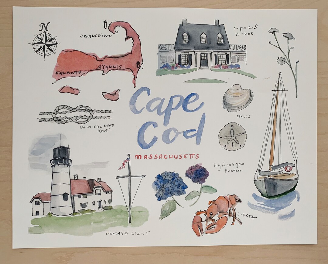 Cape Cod Illustration - Etsy