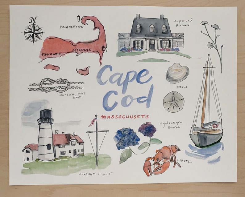 Cape Cod Illustration - Etsy