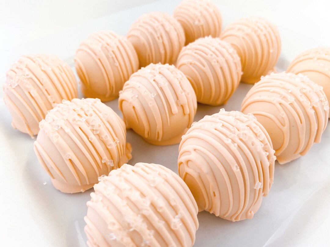 Sparkling Cake Truffles, Cake Balls, Cake Pops, Peach, Cake, Birthday ...