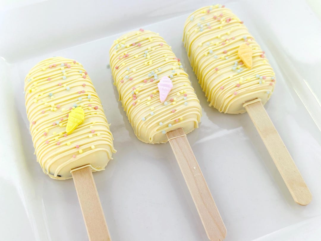 Cakesicles, Cake Pops, Ice Cream Party, Lemon Yellow - Etsy