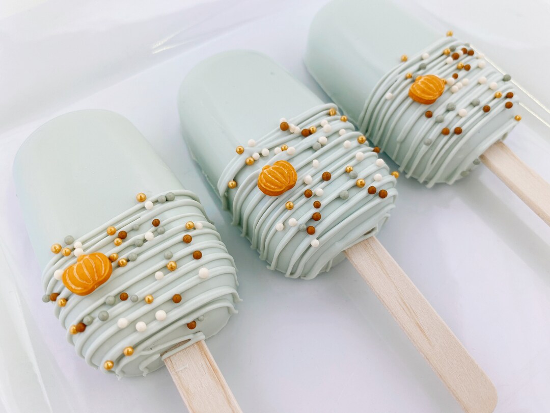 Fall, Autumn Cakesicles, Cake Pops, Sage Golden Pumpkin, Pumpkin ...