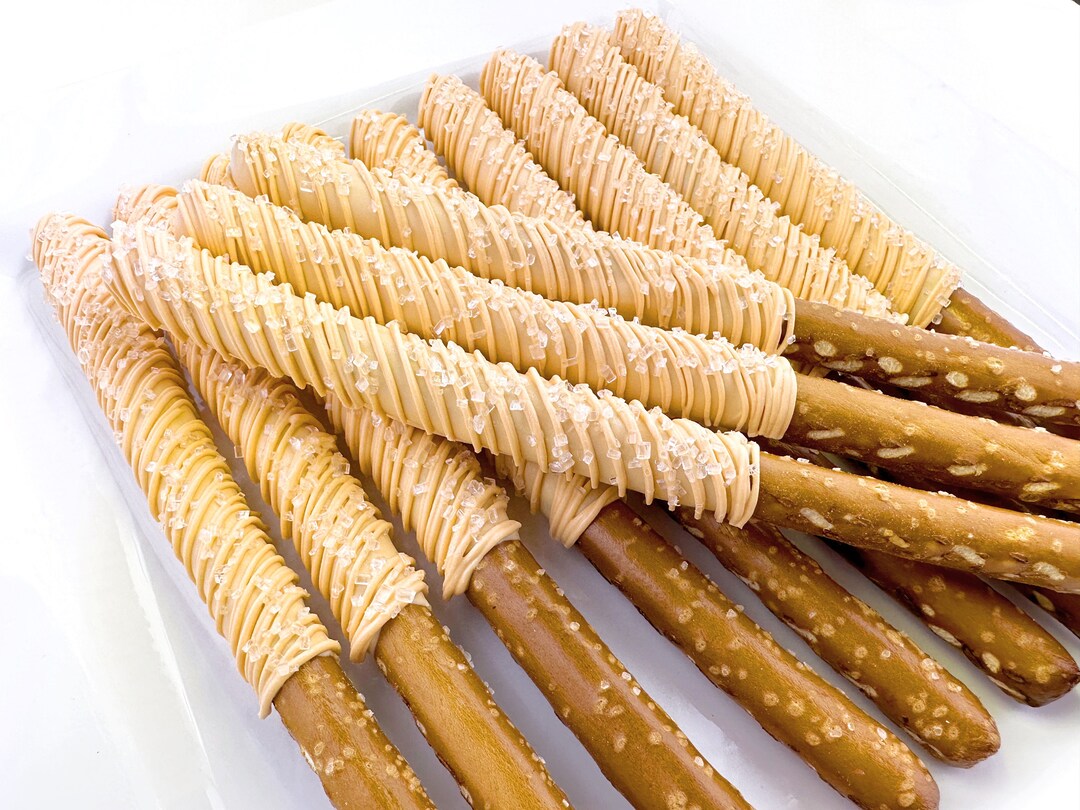 Sparkling Chocolate Covered Pretzel Rods, Orange, Peach, Mango, Pretzel ...