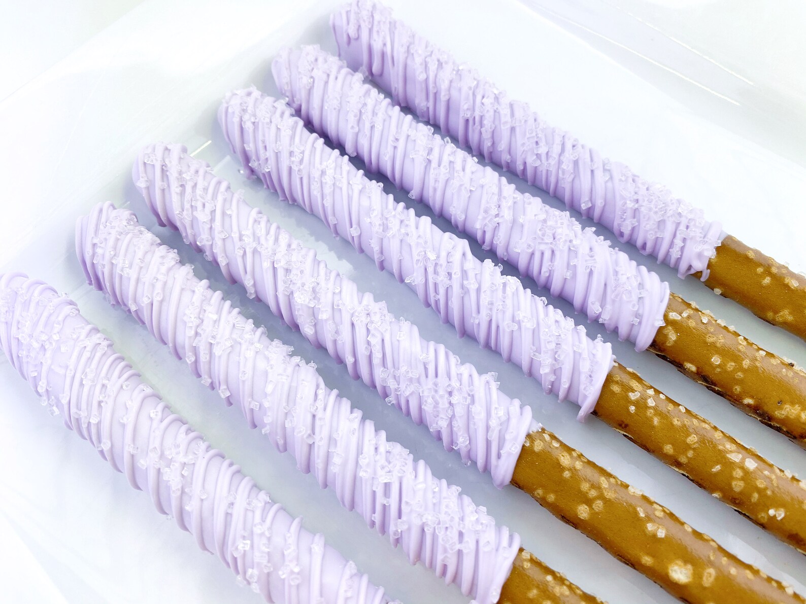 Sparkling Chocolate Covered Pretzel Rods Purple | Etsy