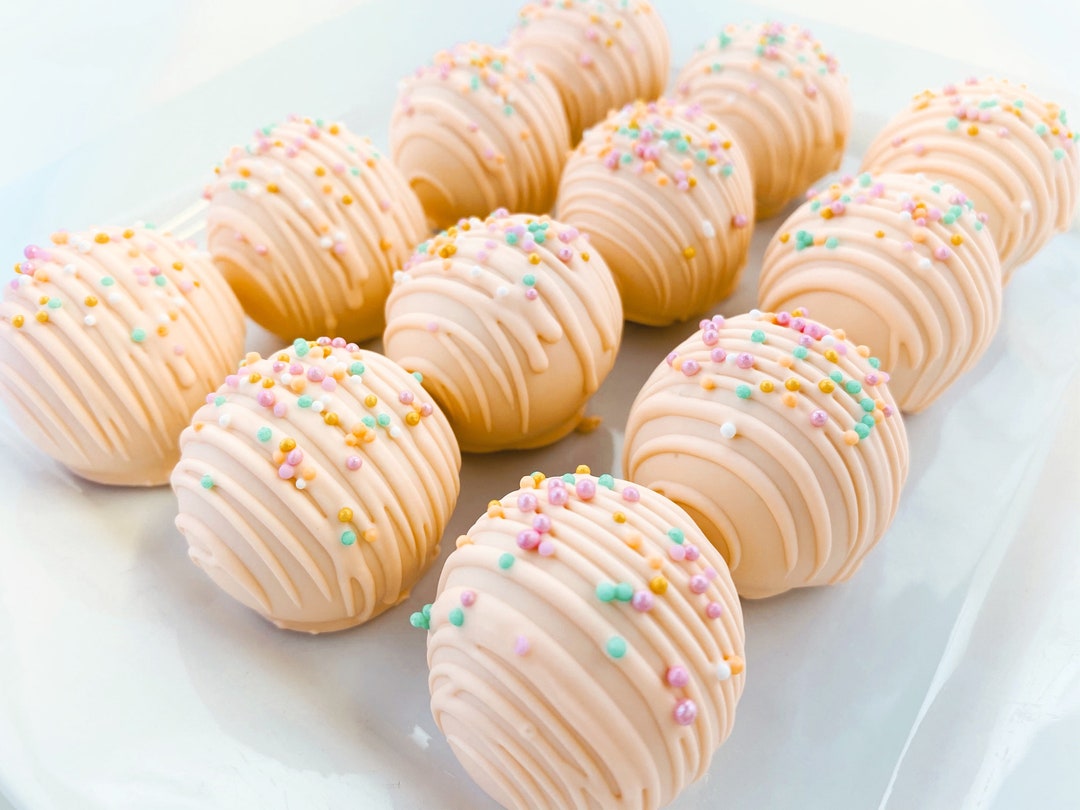 Cake Truffles, Cake Bon Bons, Cake Pops, Peach Bubbly Brunch, Peach ...