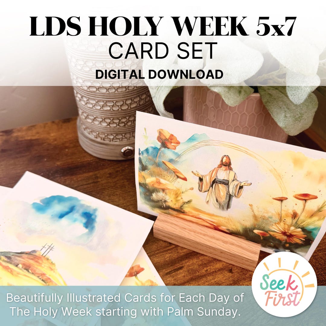 LDS Holy Week 5x7 Card Digital Download Set With Daily Devotionals and ...