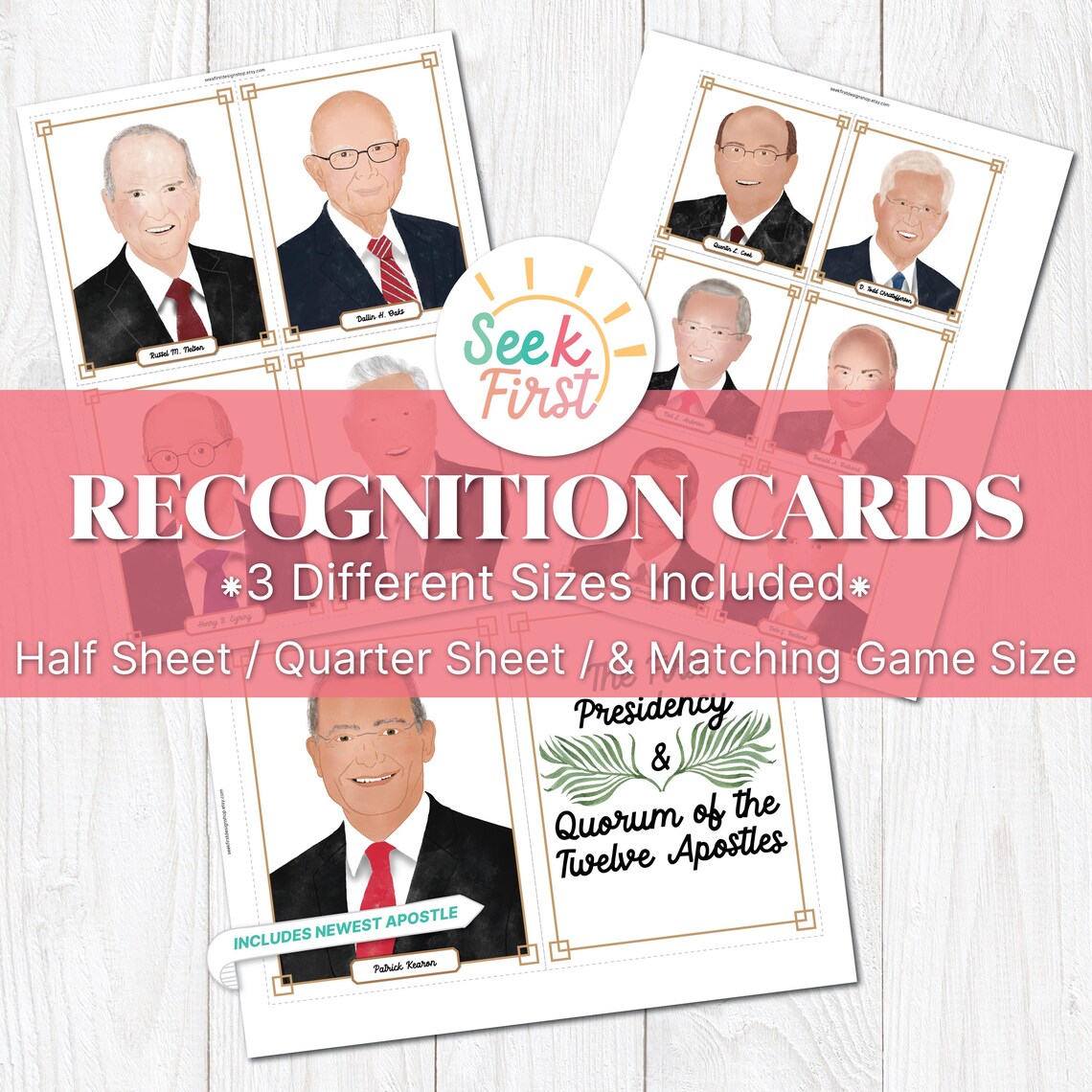 LDS Prophet & Apostle Matching Game: Hand-drawn Recognition Cards ...
