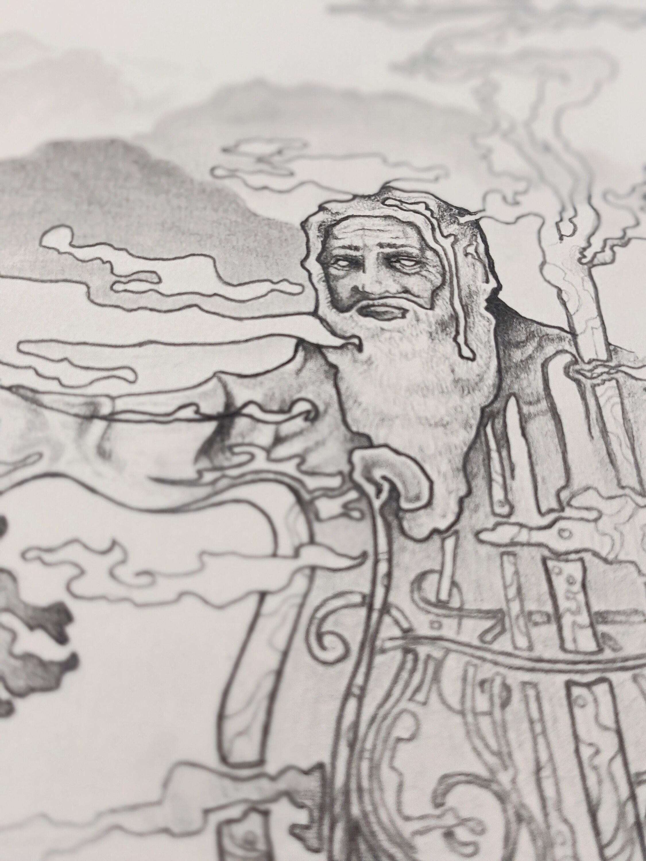 Blind Wizard in Mist Art Print - Art Nouveau Style Wall Decor ...