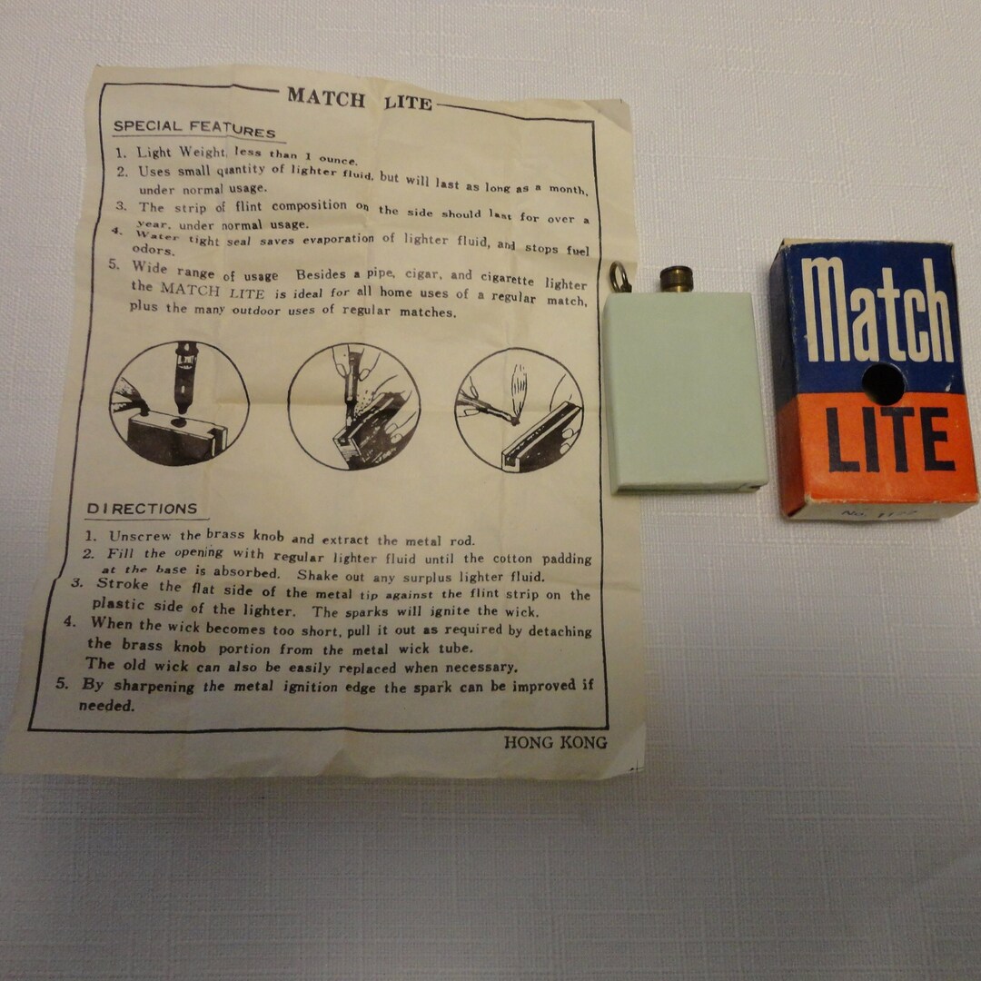 Original Vintage Match Lite With Directions Pocket Match - Etsy