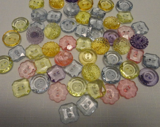 55 Acrylic Buttons Mixed Styles Sizes - Etsy