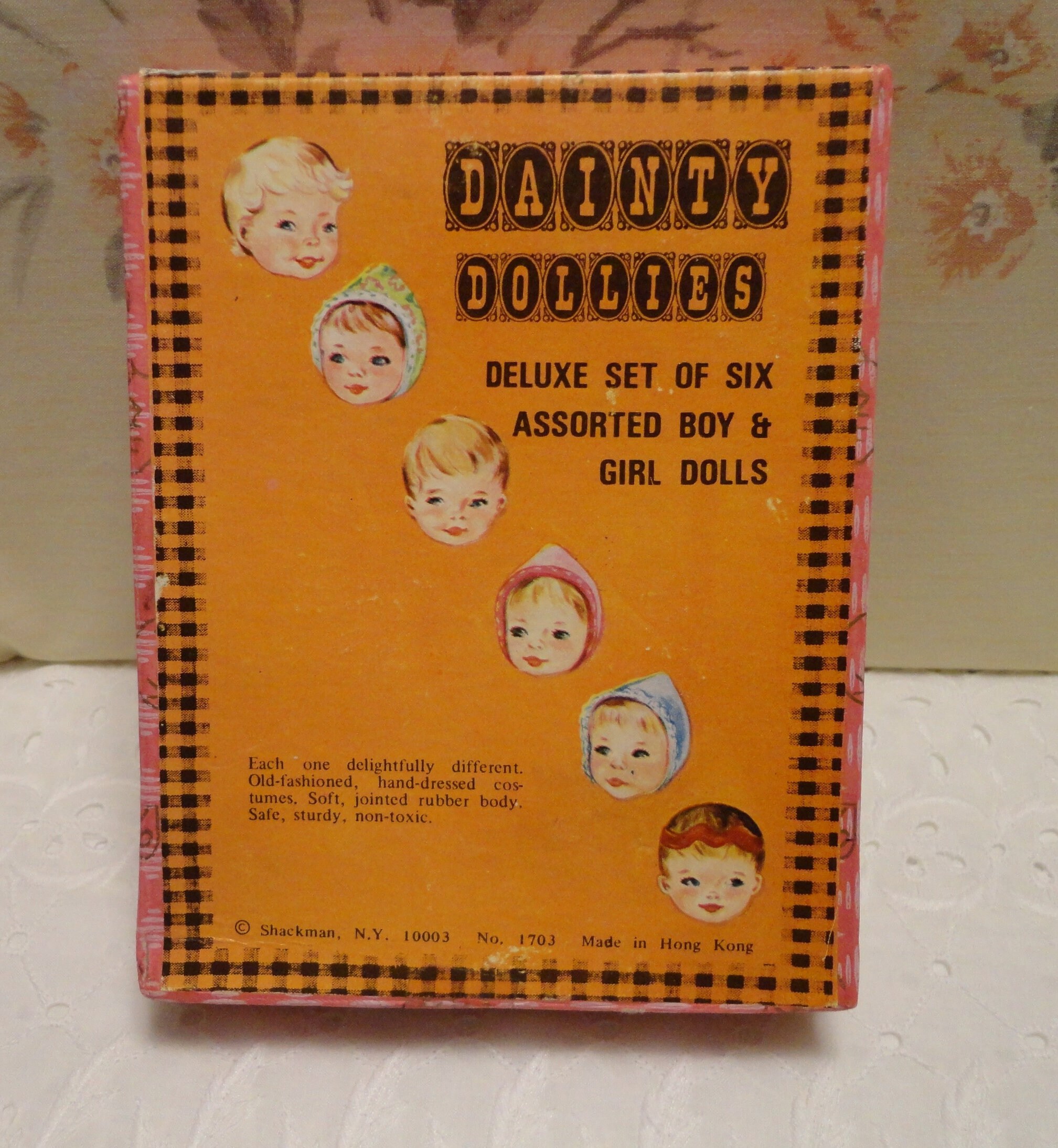 Rare 1960's DAINTY DOLLIES DELUXE Set of 6 Boy & Girl Dolls Original ...