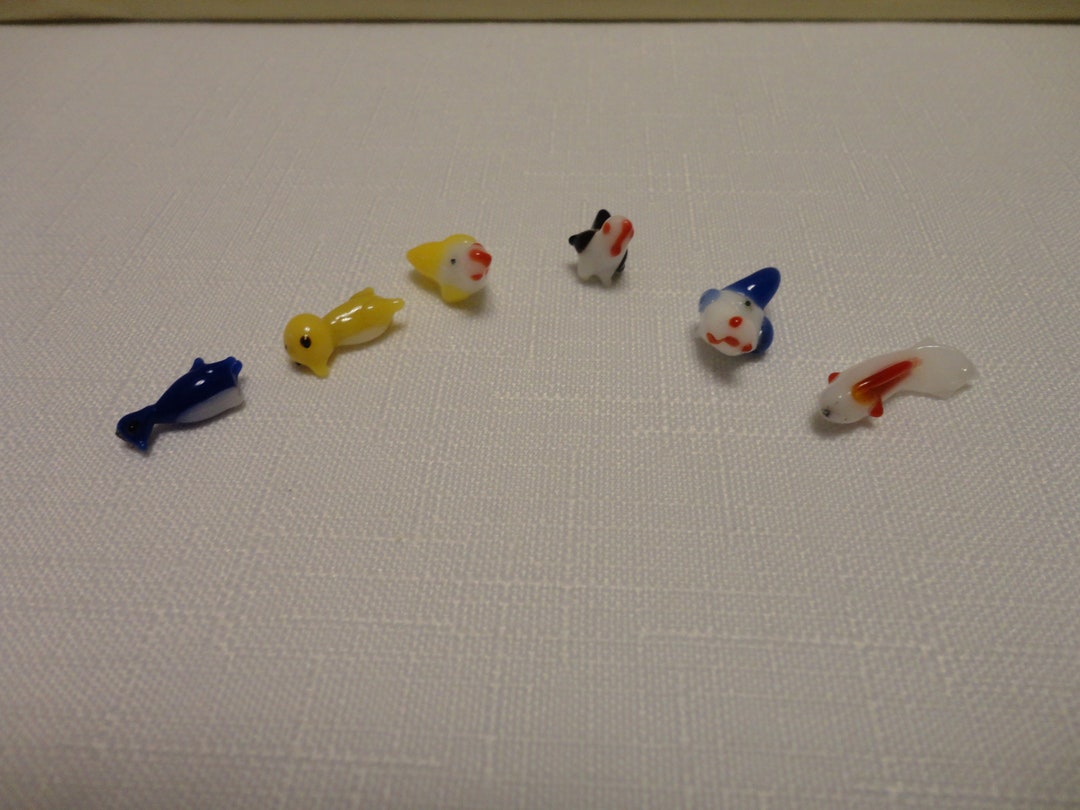 6 Vintage Micro Murano Glass Lamp Work Animals Tiny Animals Crafts ...