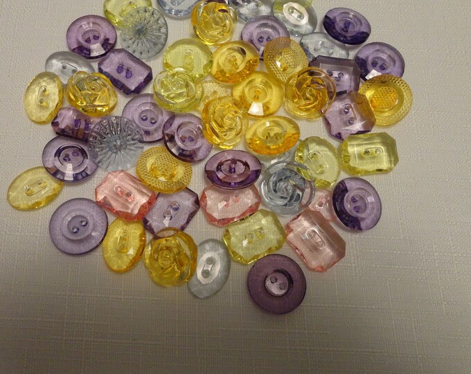 54 Pretty Acrylic Buttons - Etsy