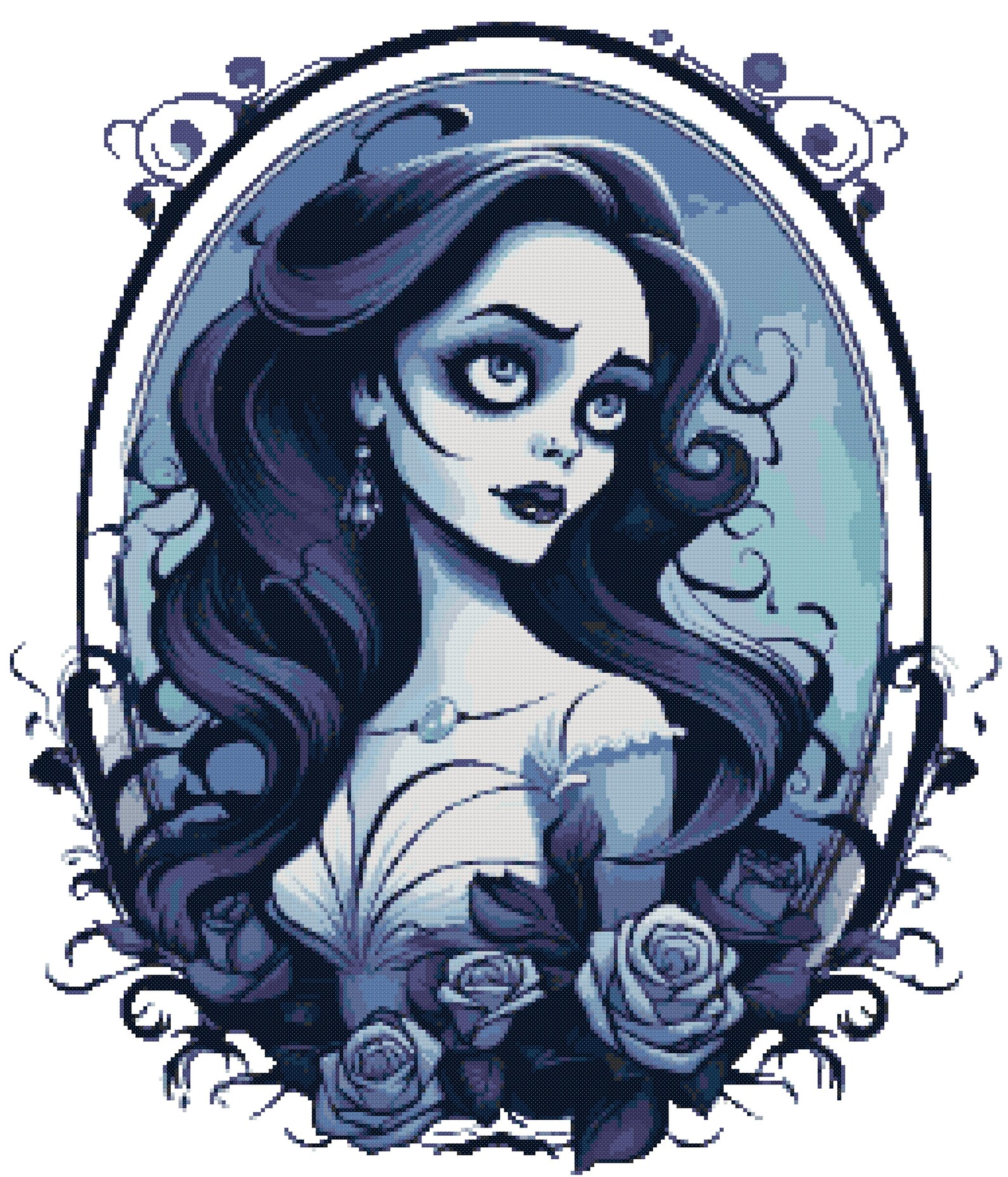 Halloween Cross Stitch Pattern "corpse Bride" PDF | Easy Full Coverage ...