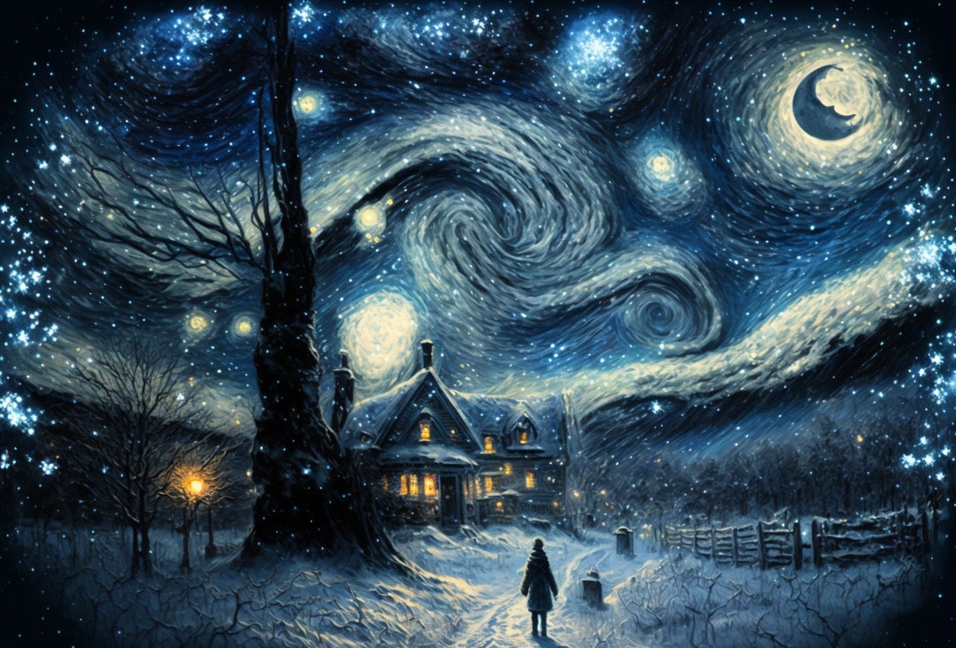 Winter Cross Stitch Pattern "snowy Starry Night" PDF | Easy Full ...