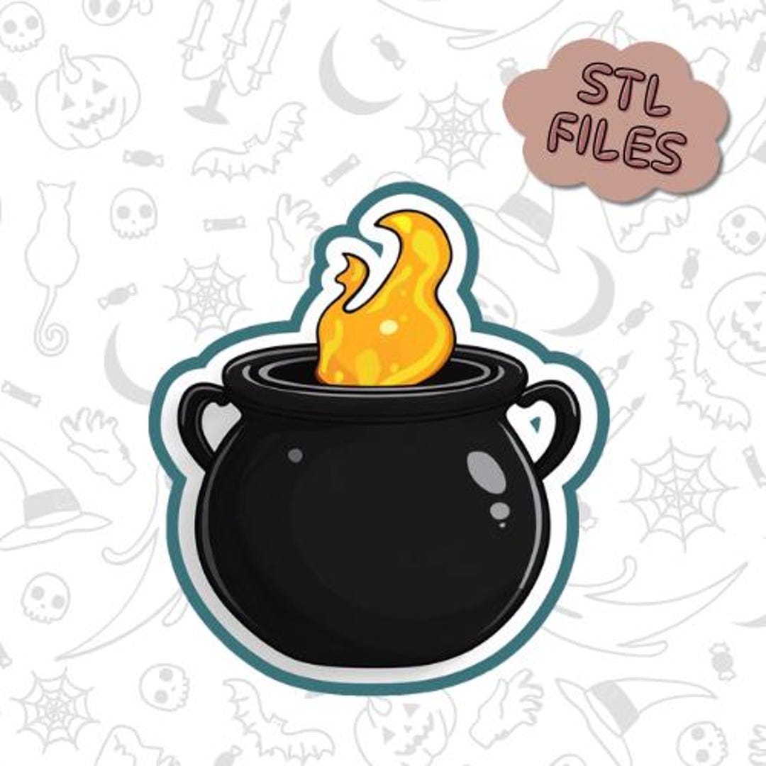 Witch Cauldron STL Cookie Cutter – Halloween Potion Pot Digital File - Etsy