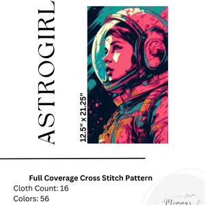 Fantasy Space Cross Stitch Pattern "astrogirl" PDF | Easy Full Coverage ...