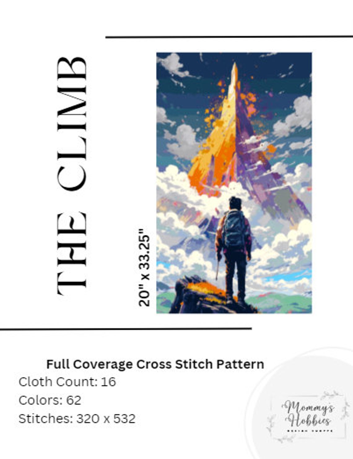 Modern Mountain the Climb Cross Stitch PDF Easy - Etsy