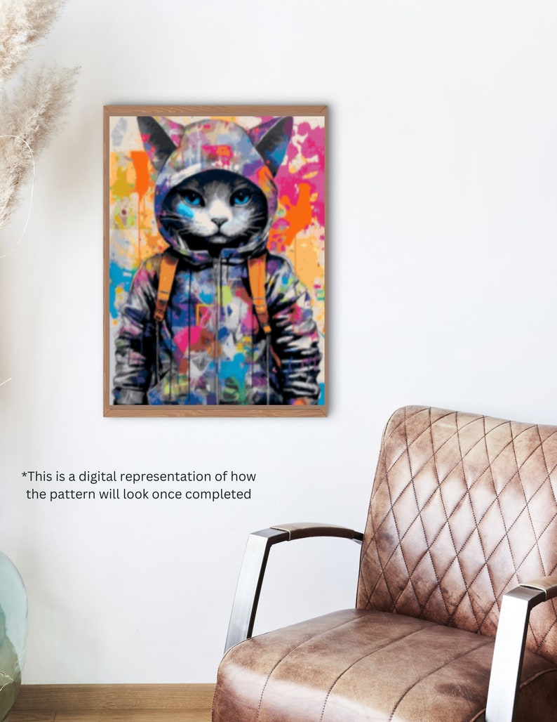 Cross Stitch Pattern graffiti Cat PDF Easy Full Coverage Counted Cross ...