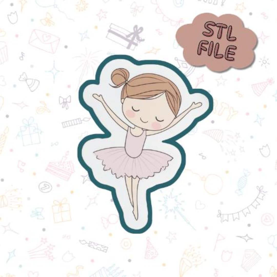 Ballerina Cookie Cutter – Digital 3D STL/M3F Printable File for Ballet ...