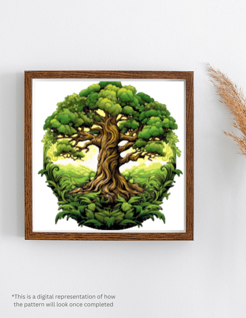 Modern Cross Stitch tree of Life PDF Easy Full - Etsy