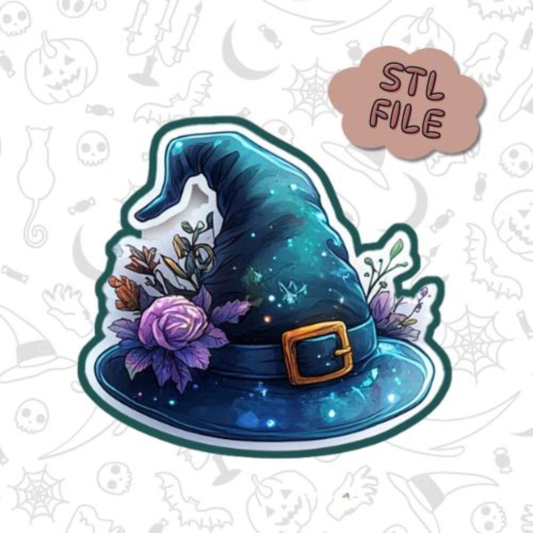 STL Floral Witches Hat Cookie Cutter – Digital 3D Printable Halloween ...