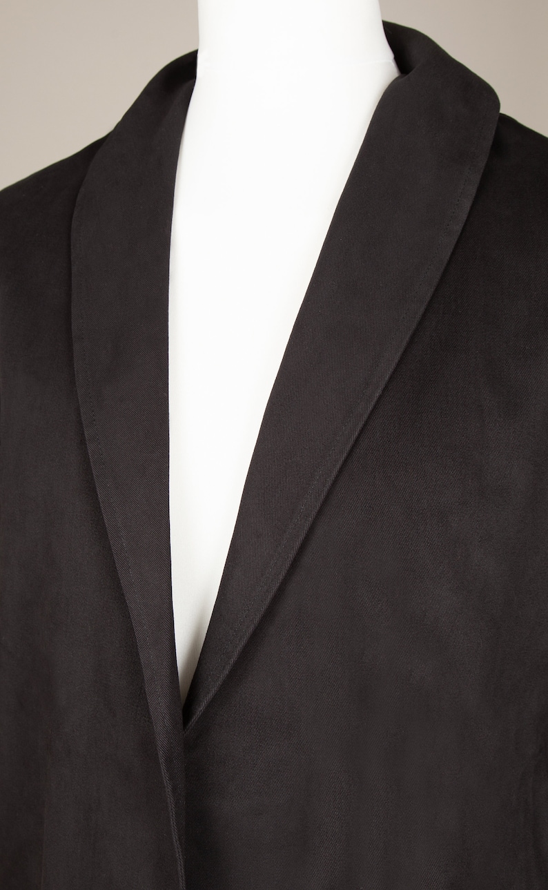 Classic Black Drill Duster Coat - Etsy