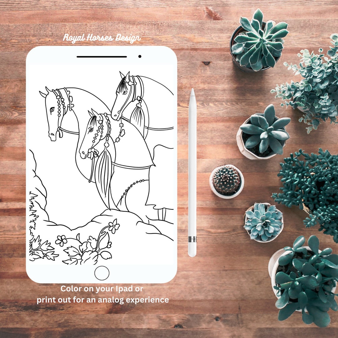 PDF JPEG Digital Adult Coloring Book Page Persian Majestic - Etsy