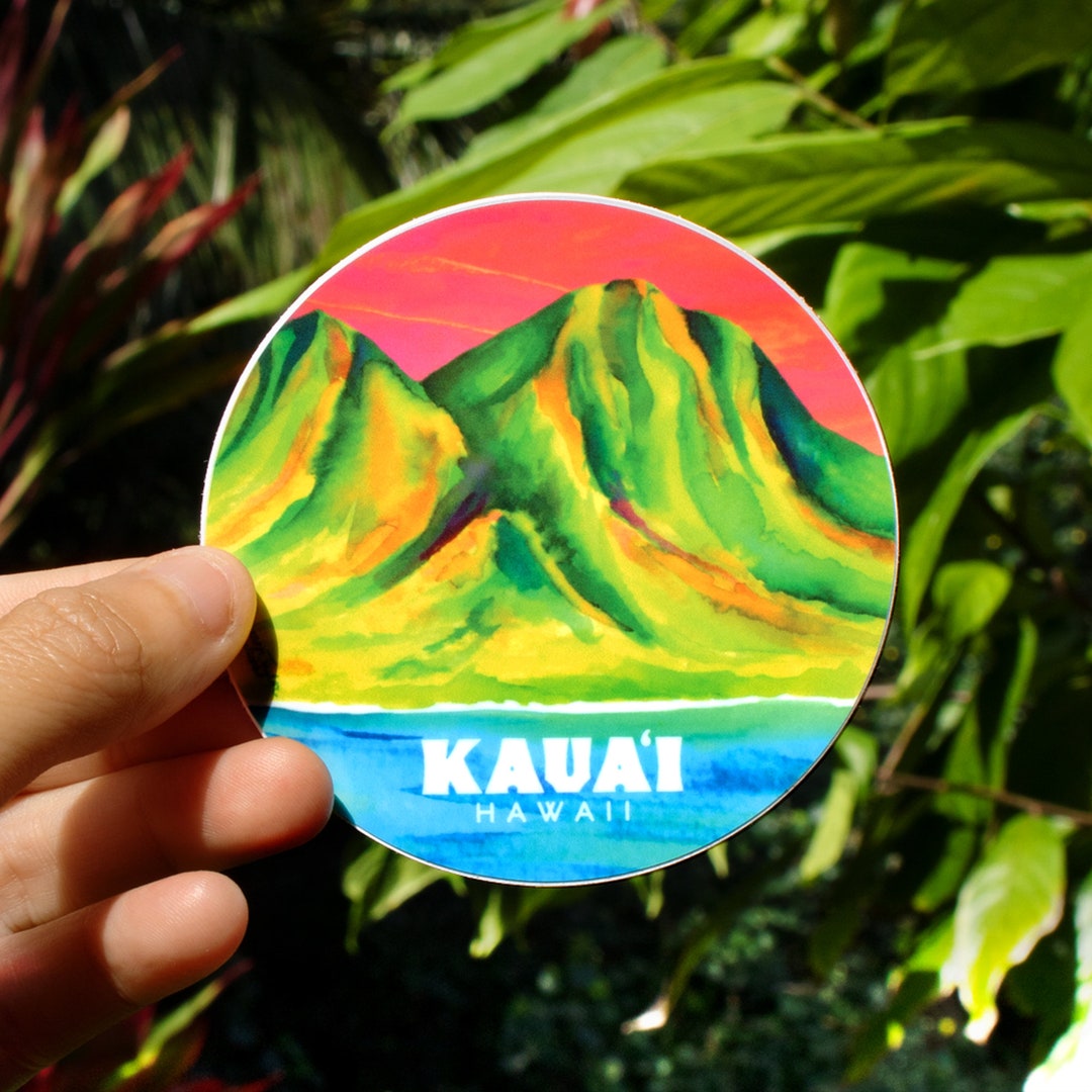 Na Pali Circle Sticker Large, Na Pali Coast, Hawaii Stickers, Kauai ...