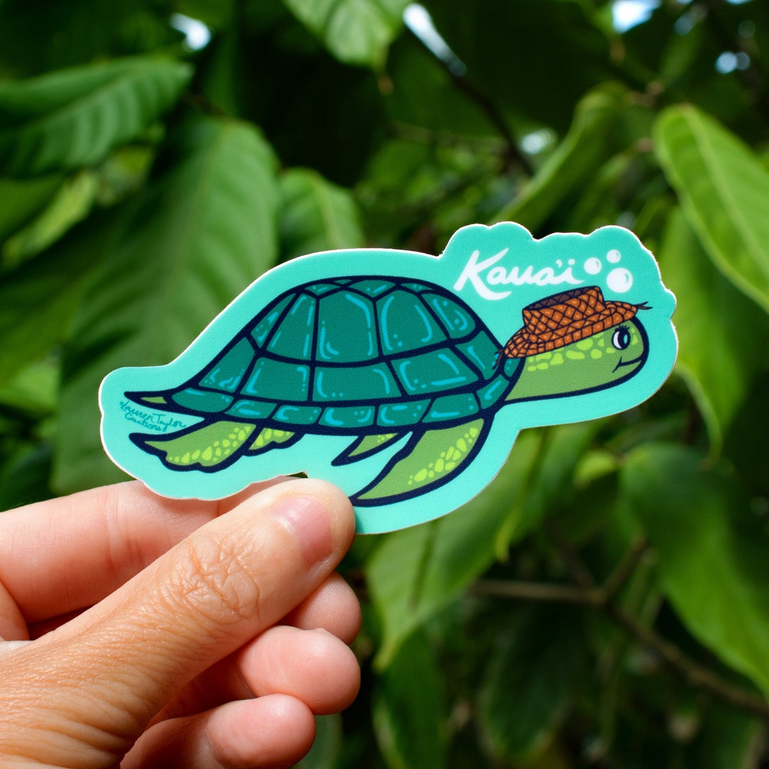 Kauai Sea Turtle Sticker Small, Turtle Stickers, Kauai Turtles, Sea ...