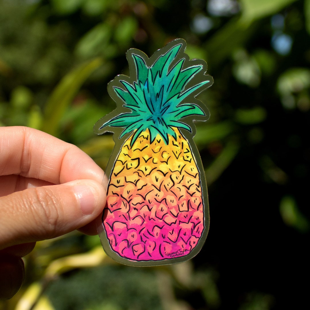 Pineapple Clear Sticker Small, Pineapple Sticker, Kauai Stickers ...