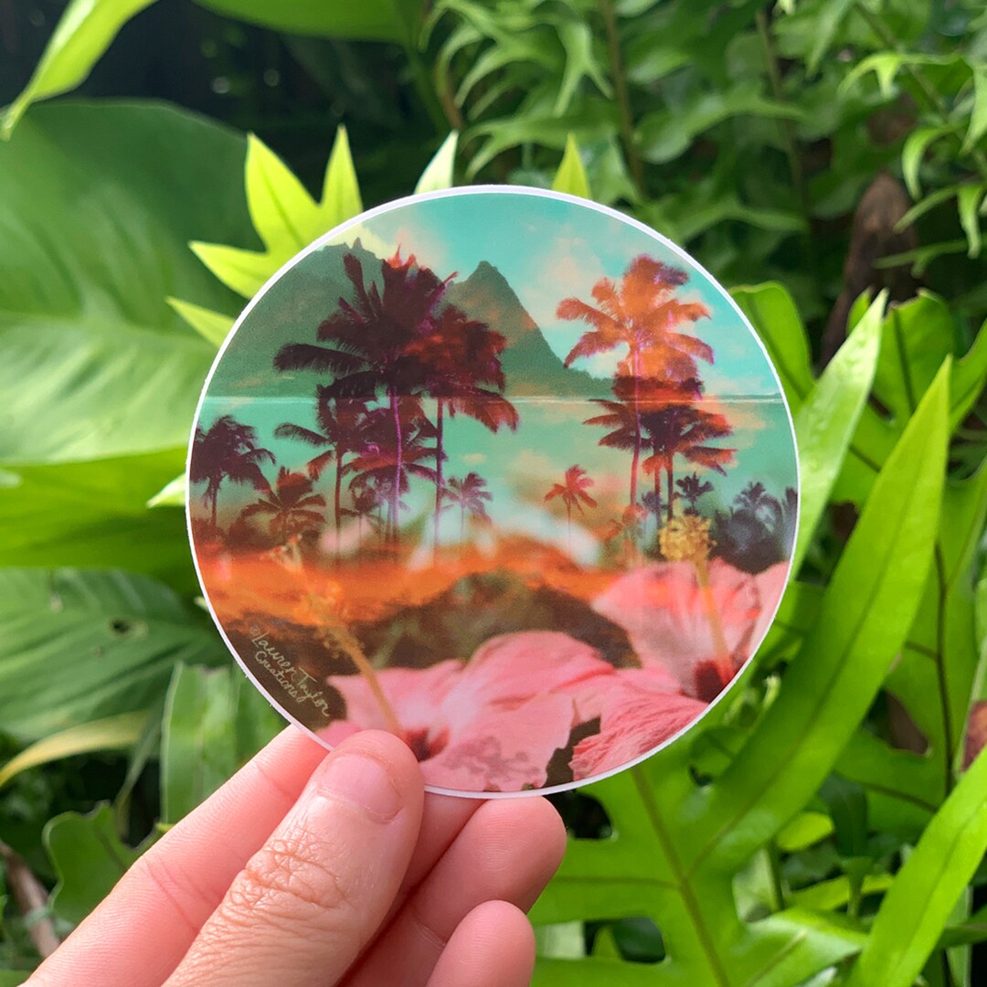 Bali Hai Sticker Medium, Kauai Sticker, Scenic Sticker, Vintage, Laptop ...