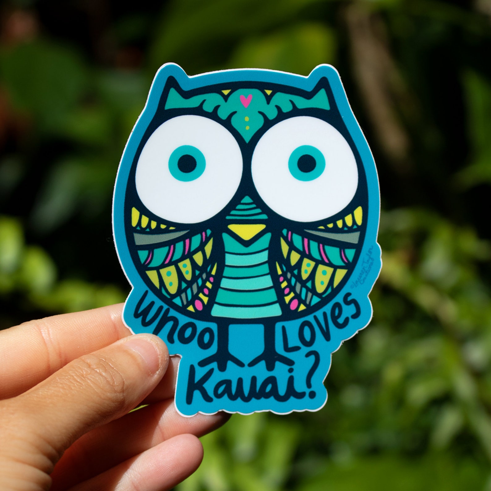 Whoo Loves Kauai Blue Sticker Medium Owls Cute Owl - Etsy UK