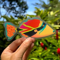 Hawaiian Humu Fish Vinyl Sticker || Ocean Stickers Surf Sticker Summer ...
