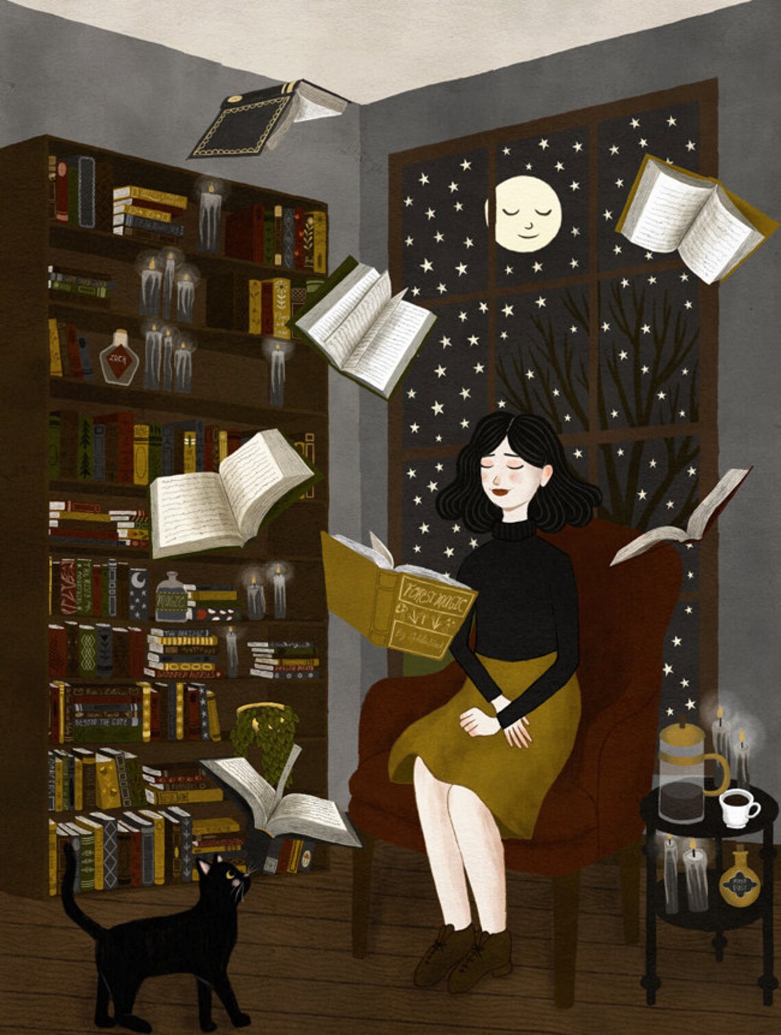 Floating Books | Giclée Art Print, 8x10", 11x14" - Etsy