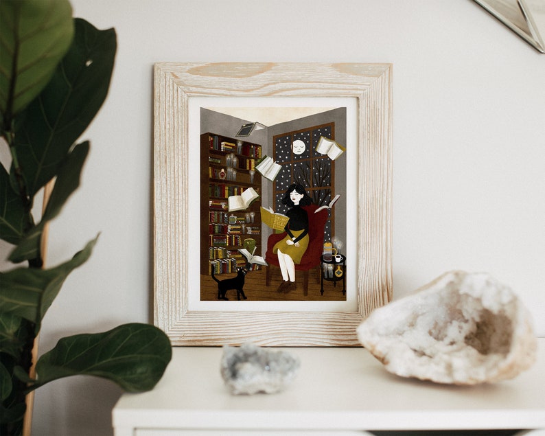 Floating Books | Giclée Art Print, 8x10", 11x14" - Etsy