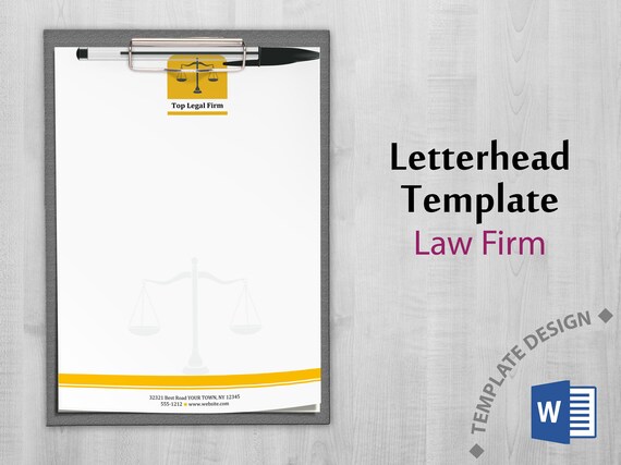Word Letterhead Template for Law Firm // Letter Size // | Etsy
