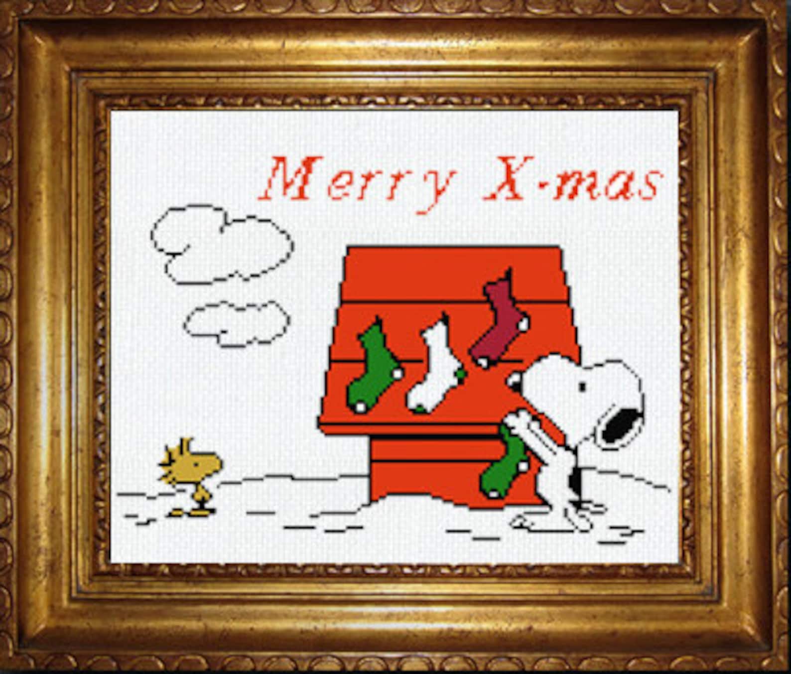 Snoopy Peanuts Christmas Cross Stitch Pattern PDF Instant Download - Etsy