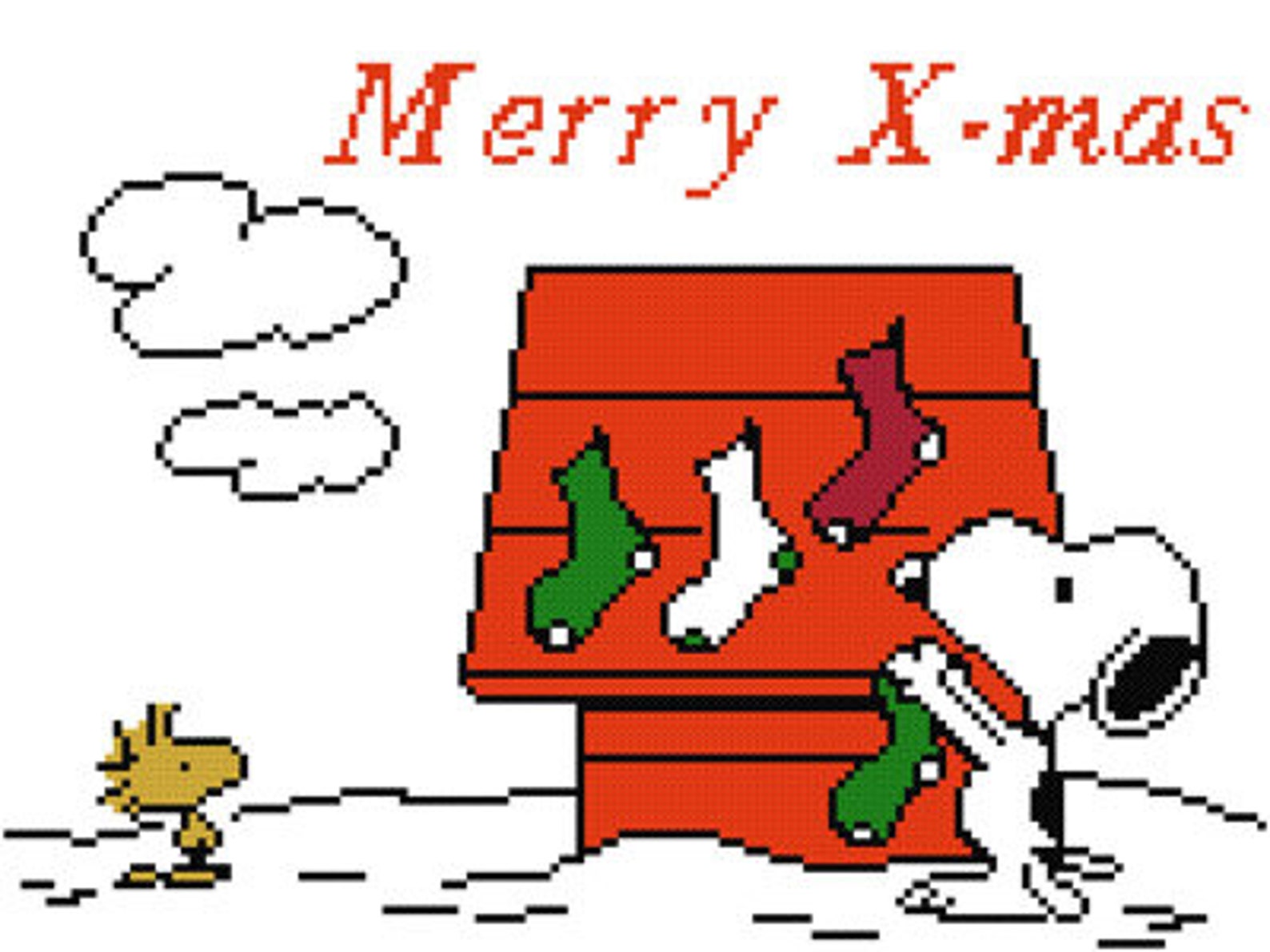 Snoopy Peanuts Christmas Cross Stitch Pattern PDF Instant Download - Etsy