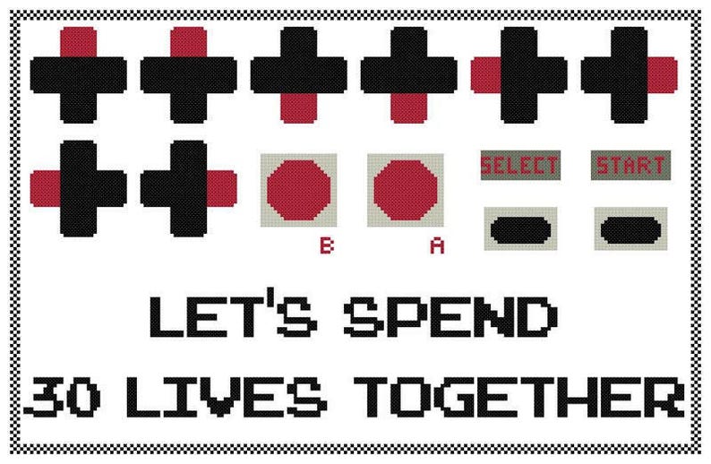 Konami Contra Code Cross Stitch Pattern PDF Instant Download - Etsy