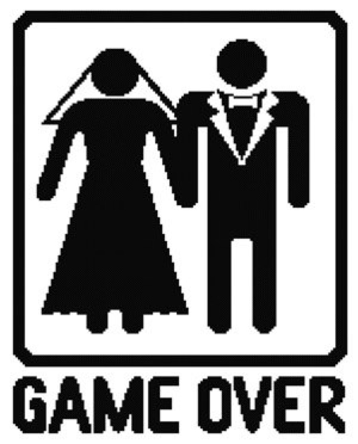 Wedding Game Over Cross Stitch Pattern PDF Instant Download - Etsy