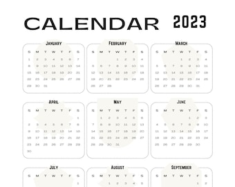 2023 Simple Calendar, Digital Download, Printable Vertical Layout - Etsy