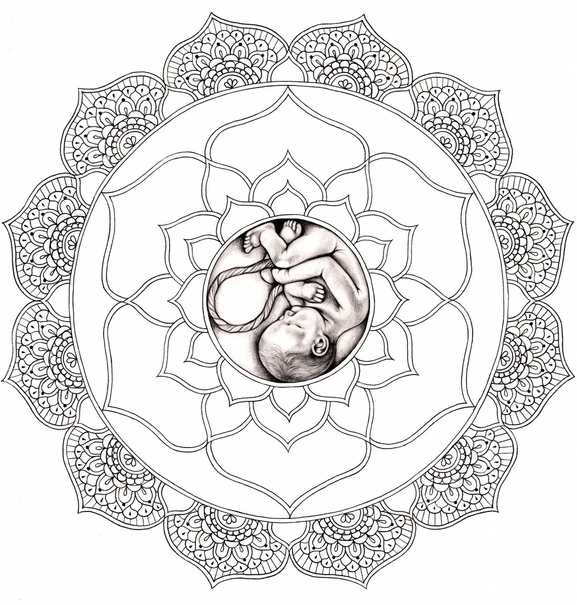 Birth Blessing Mandala Print FREE Birth Blessing Mandala Colouring ...