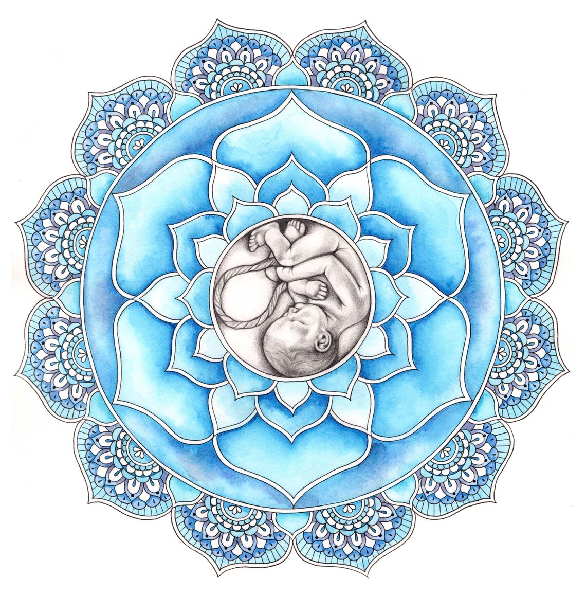 Birth Blessing Mandala Print FREE Birth Blessing Mandala Colouring ...