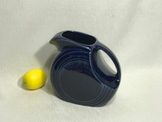 Fiestaware Cobalt Blue Large Disc Pitcher Older | Etsy