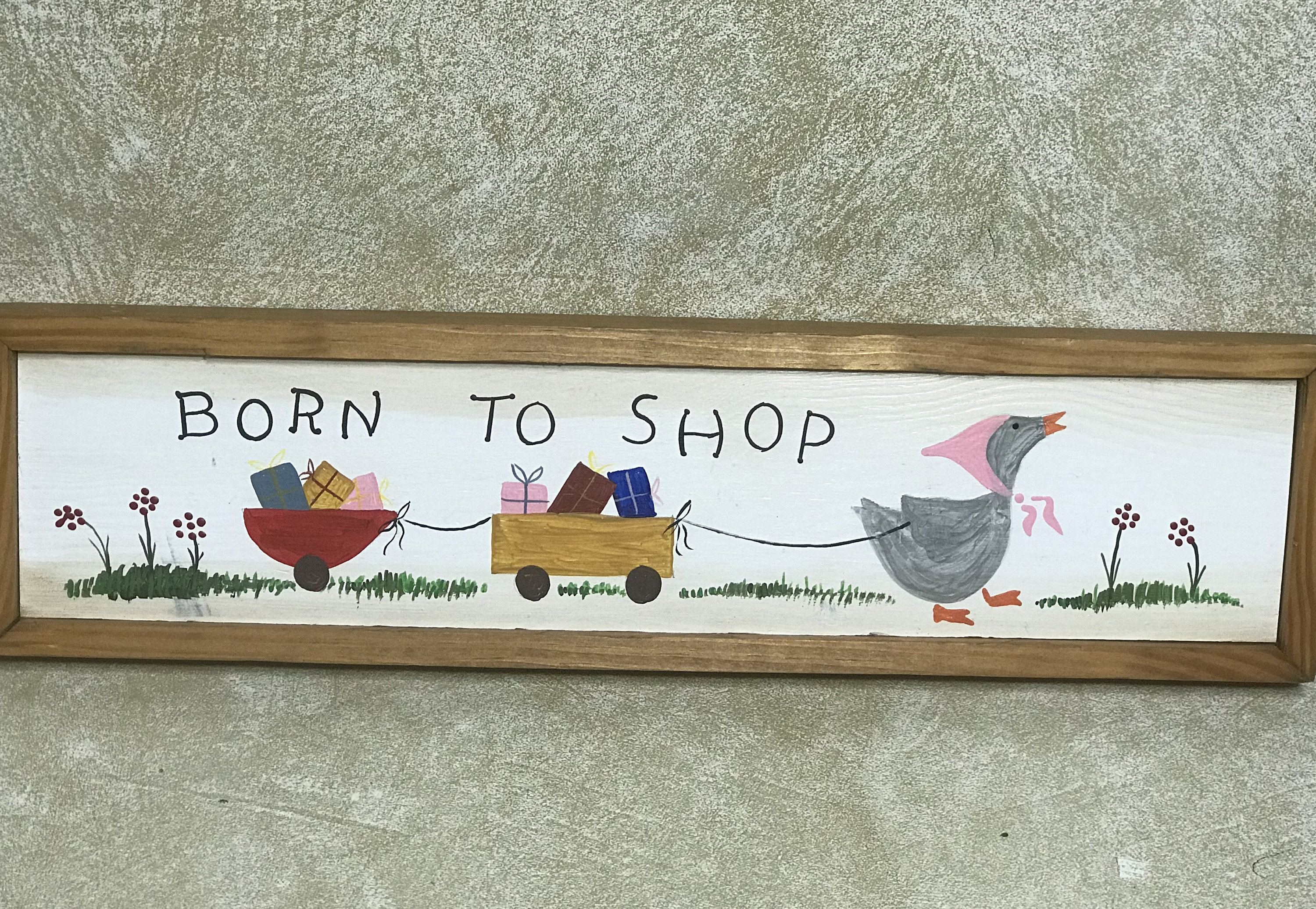 Born to Shop Painted Wooden Plaque - Etsy UK