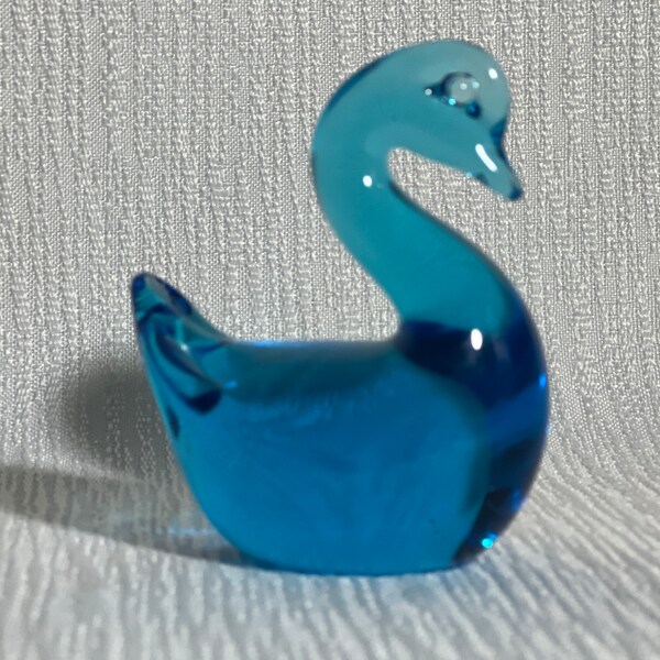 Blue Glass Swan - Etsy