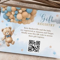 Baby Shower Registry Card QR Code Template Gifts for Baby Card, Baby ...