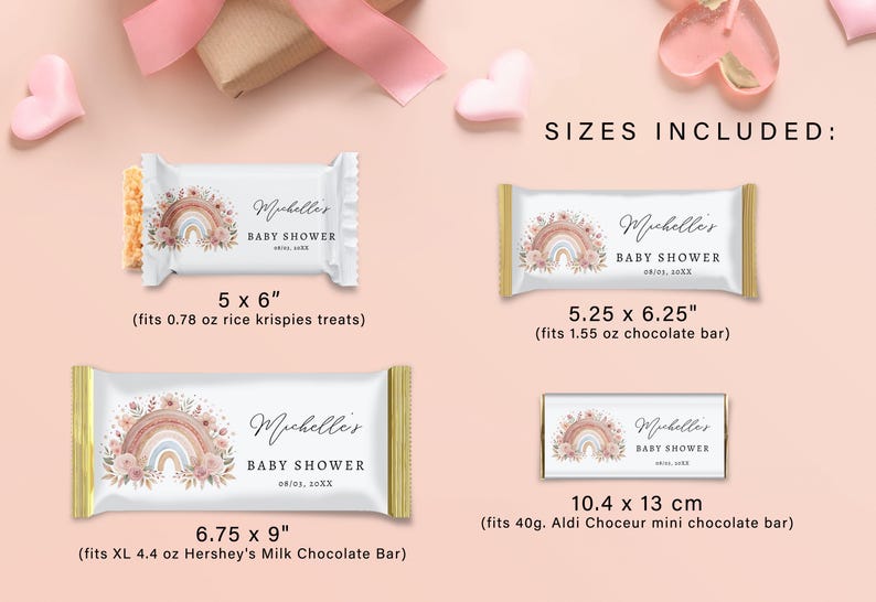 Editable Earth Rainbow Chocolate Wrapper, Gender Reveal Colourful ...